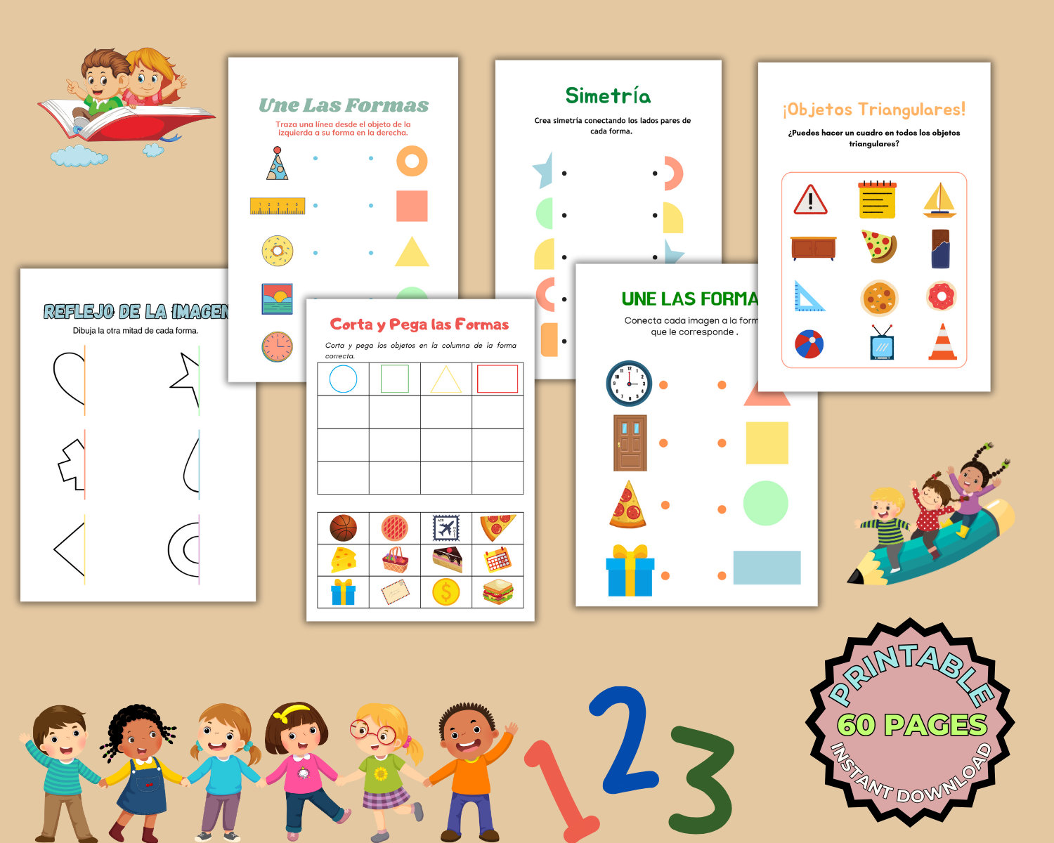 Preschool Learning Pack | Shapes, Colors, Counting (printable) - Etsy