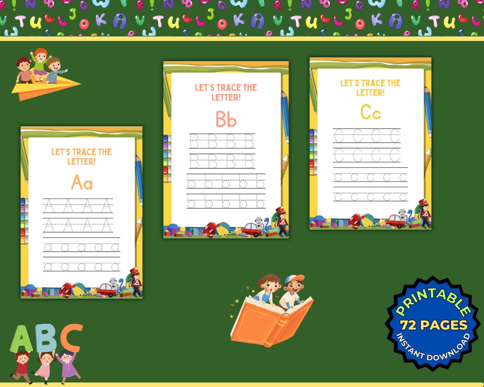 Trace Alphabet Alphabet Flashcards Alphabet Tracing Alphabet Worksheet ...