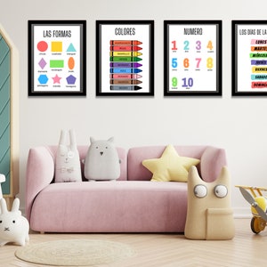 Spanish Art Spanish Educational Poster Set Spanish Classroom Decor ...