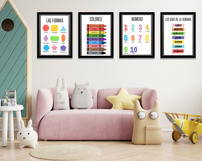 Spanish Art Spanish Educational Poster Set Spanish Classroom Decor ...