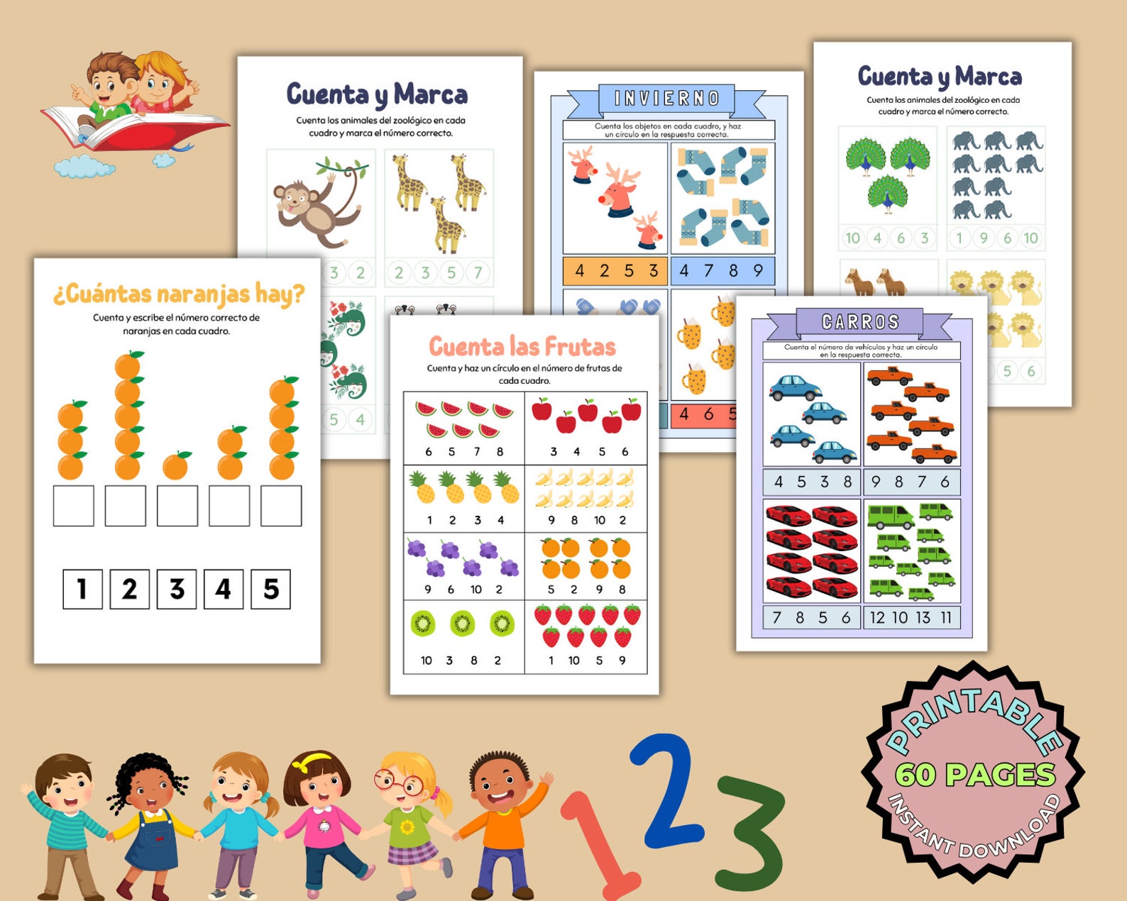 Preschool Learning Pack | Shapes, Colors, Counting (printable) - Etsy