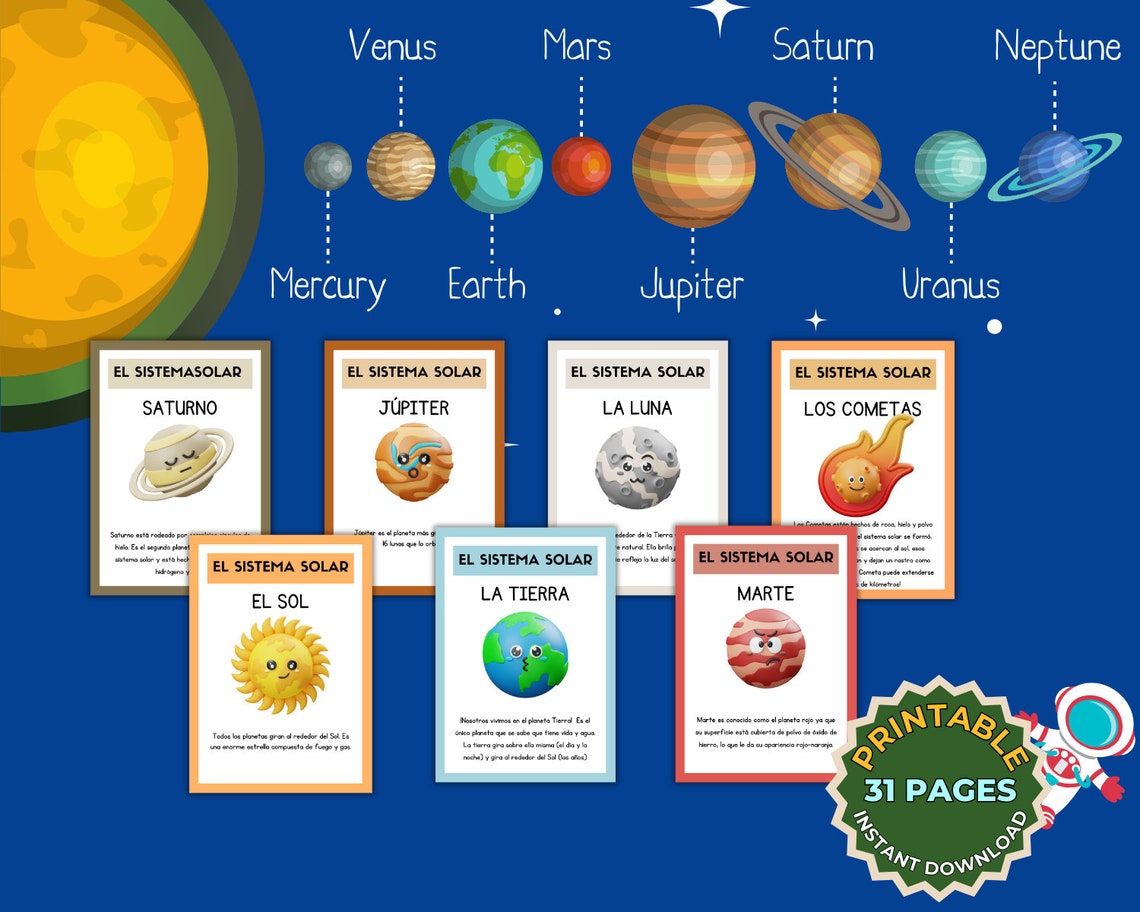 Actividades Del Sistema Solar | Flashcards Del Sistema Solar | Rastreo ...