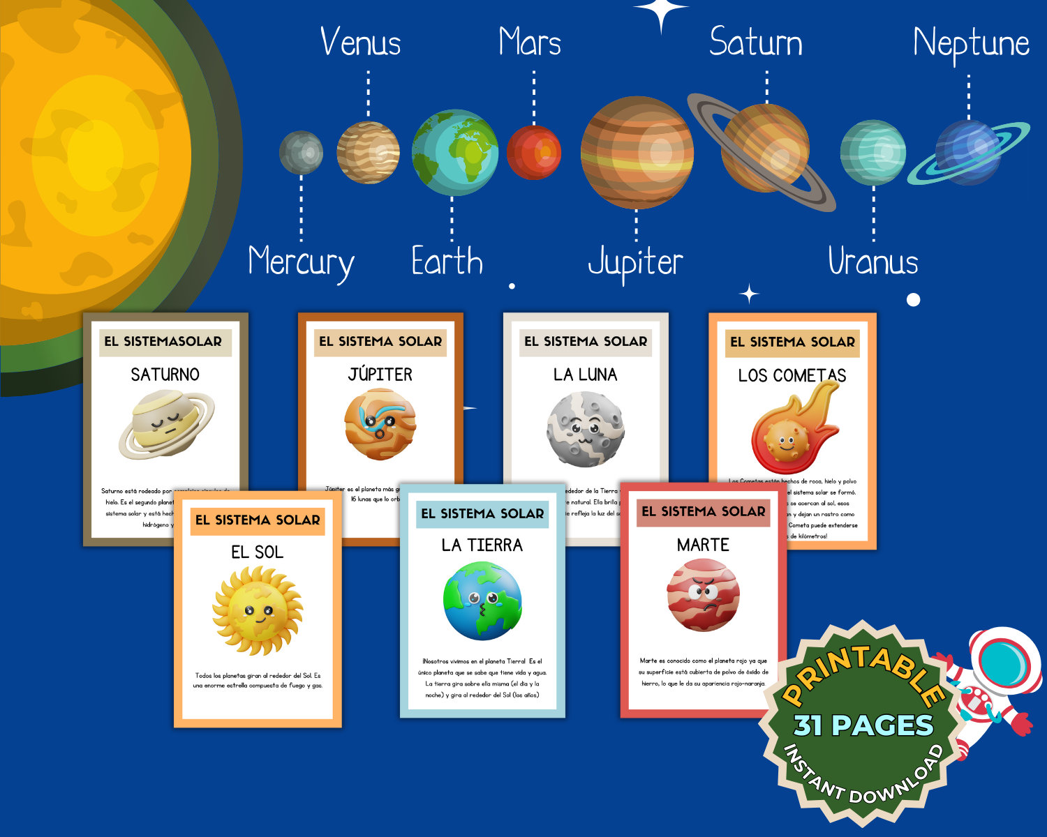 Actividades Del Sistema Solar | Flashcards Del Sistema Solar | Rastreo ...