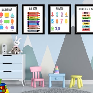Spanish Art Spanish Educational Poster Set Spanish Classroom Decor ...