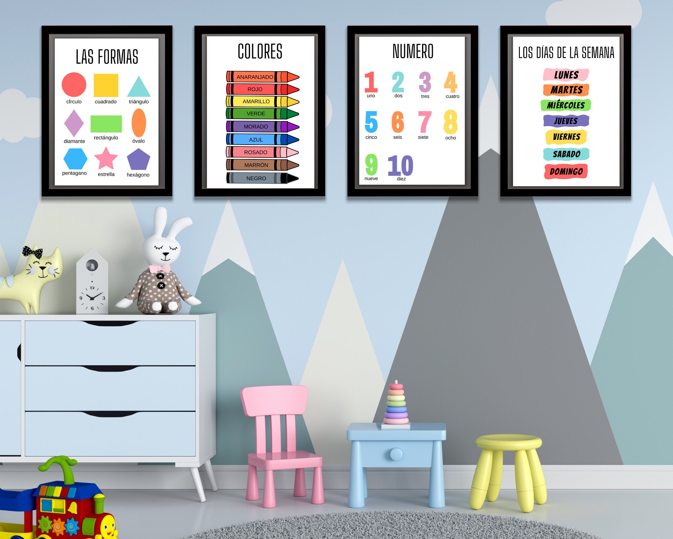 Spanish Art Spanish Educational Poster Set Spanish Classroom Decor ...