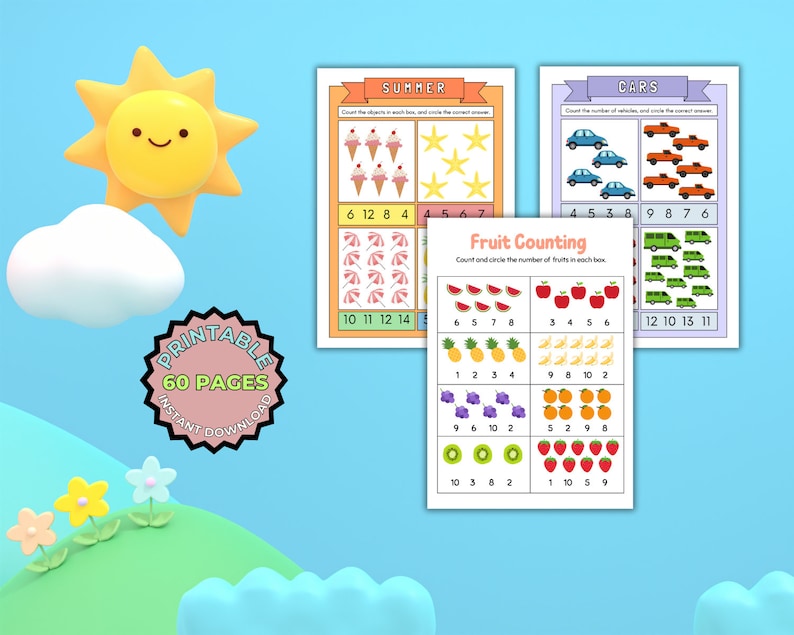 Preschool Learning Bundle | Shapes, Colors, Tracing, and Counting ...