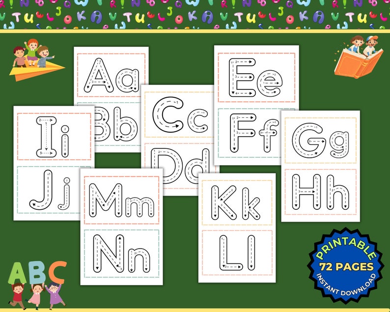Trace Alphabet Alphabet Flashcards Alphabet Tracing Alphabet Worksheet ...