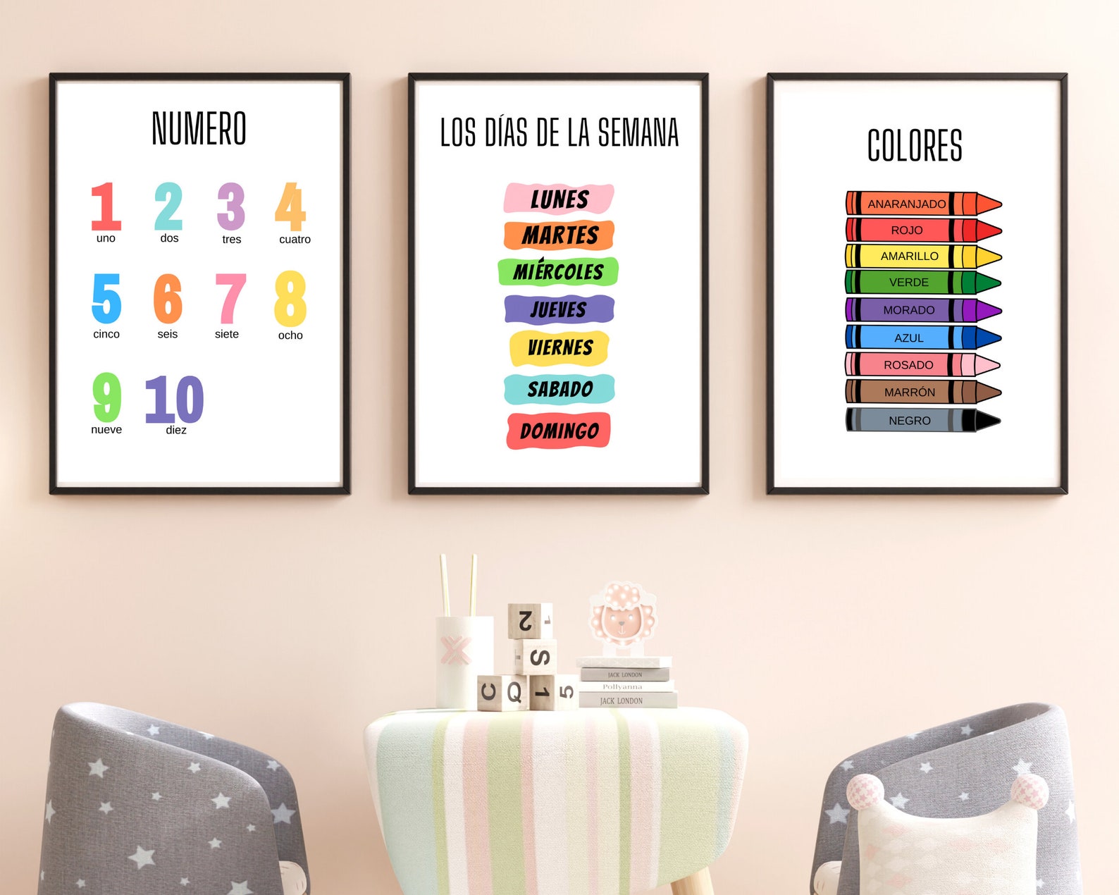 Spanish Art Spanish Educational Poster Set Spanish Classroom Decor ...