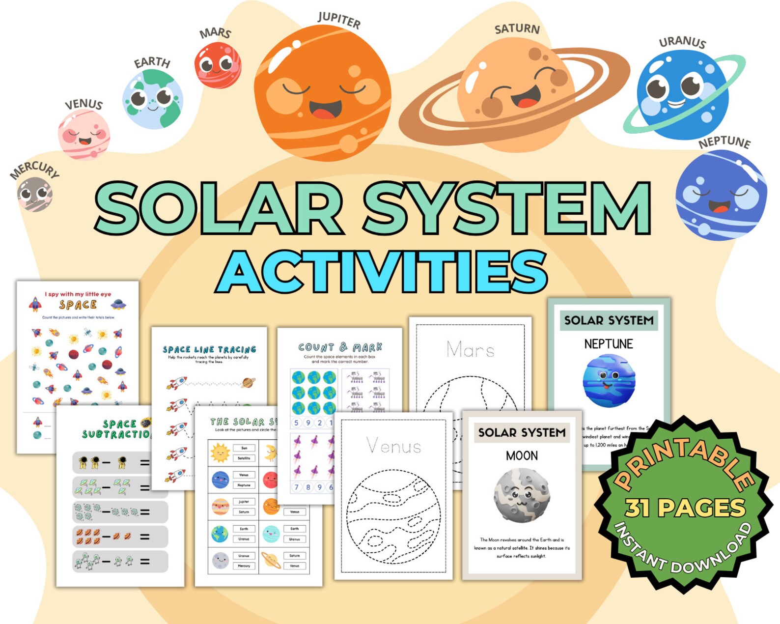 Solar System Activities | Solar System Flashcards | Solar System ...