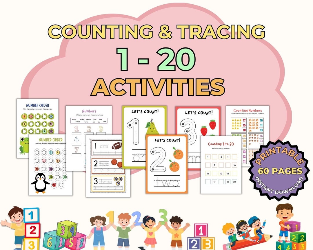 Counting 1-20 Activities Number Flashcards Preschool Counting Numbers ...