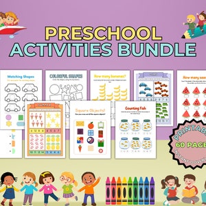 Preschool Learning Bundle | Shapes, Colors, Tracing, and Counting ...