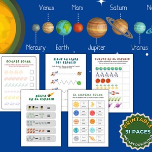Solar System Activities | Spanish Flashcards & Tracing (digital ...