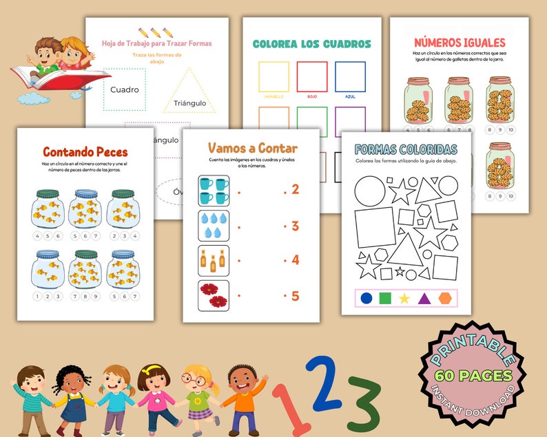 Preschool Learning Pack | Shapes, Colors, Counting (printable) - Etsy