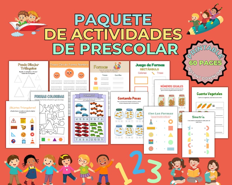 Paquete De Aprendizaje De Prescolar | Actividades De Formas, Colores ...