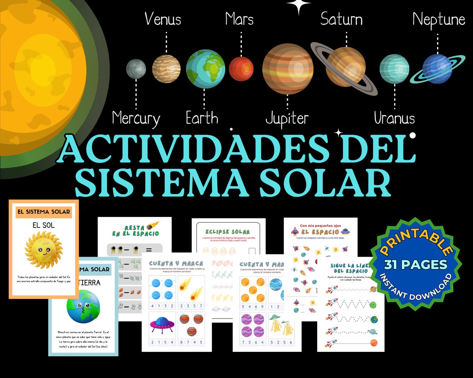 Actividades Del Sistema Solar | Flashcards Del Sistema Solar | Rastreo ...
