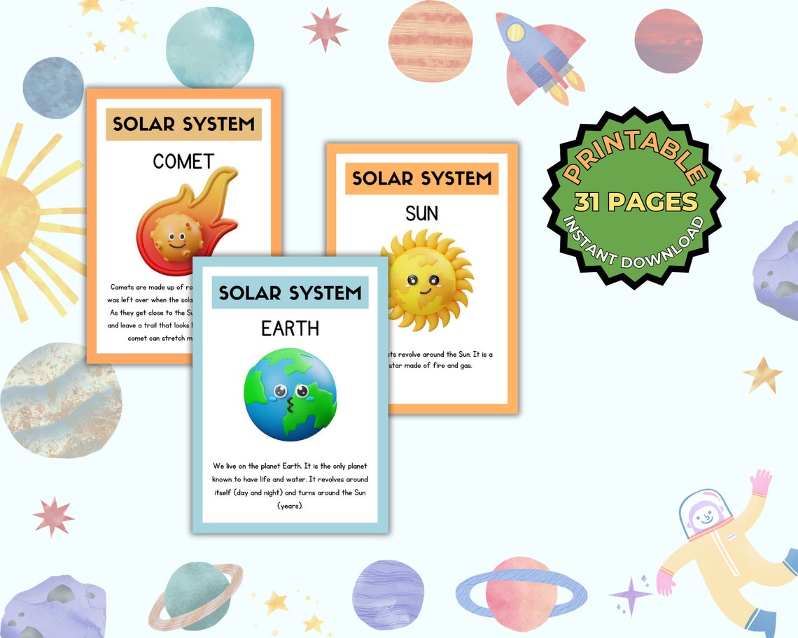 Solar System Activities | Solar System Flashcards | Solar System ...
