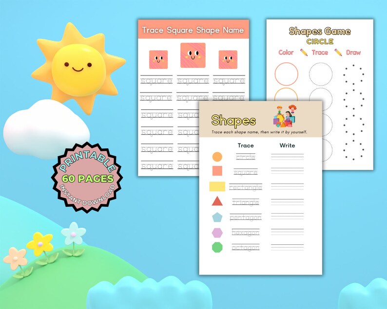 Preschool Learning Bundle | Shapes, Colors, Tracing, and Counting ...