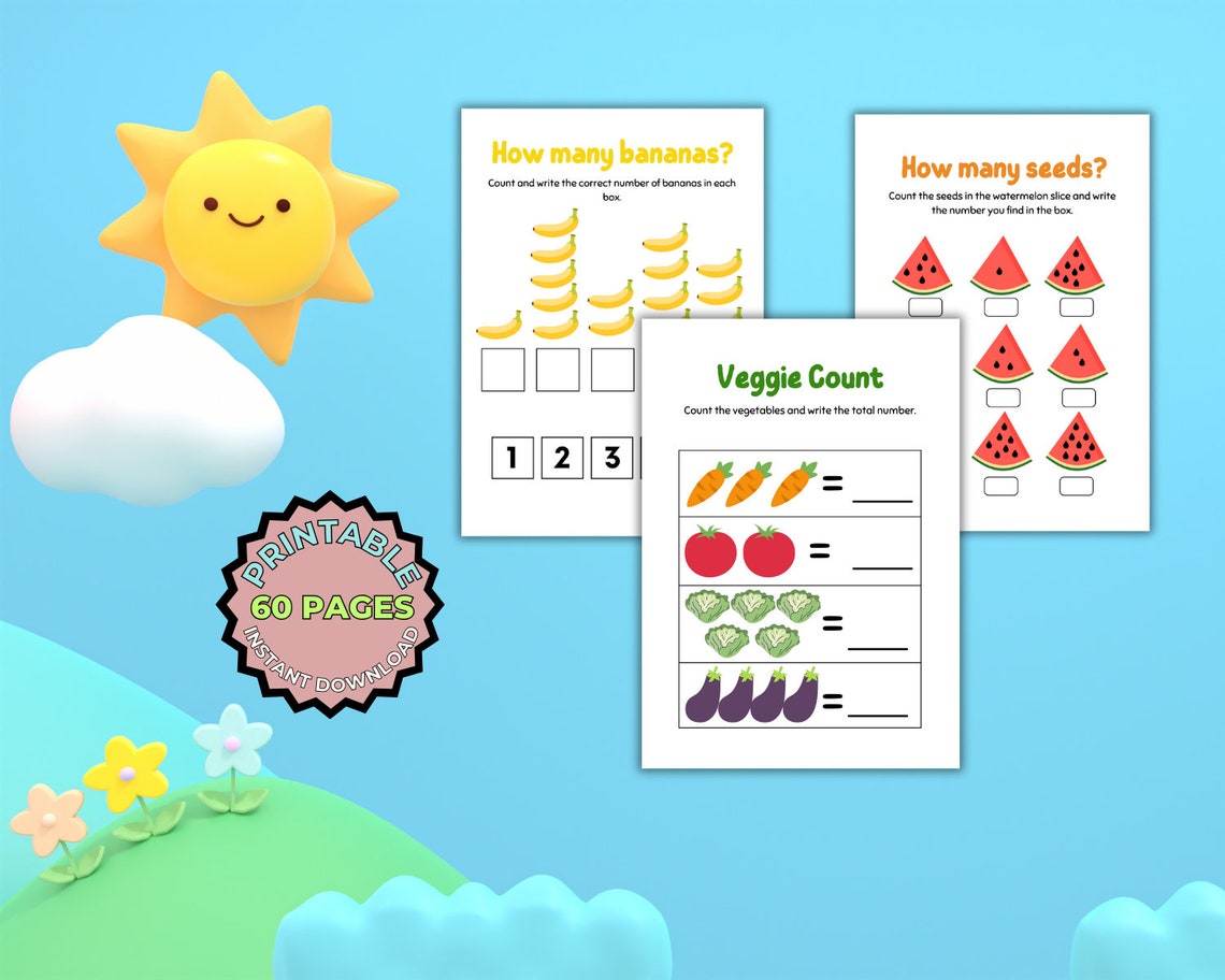 Preschool Learning Bundle | Shapes, Colors, Counting (printable ...