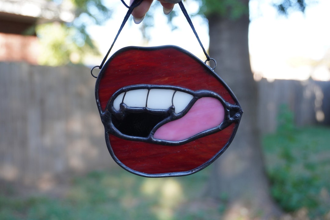 Vampire Lips Stained Glass Sun Catcher - Etsy