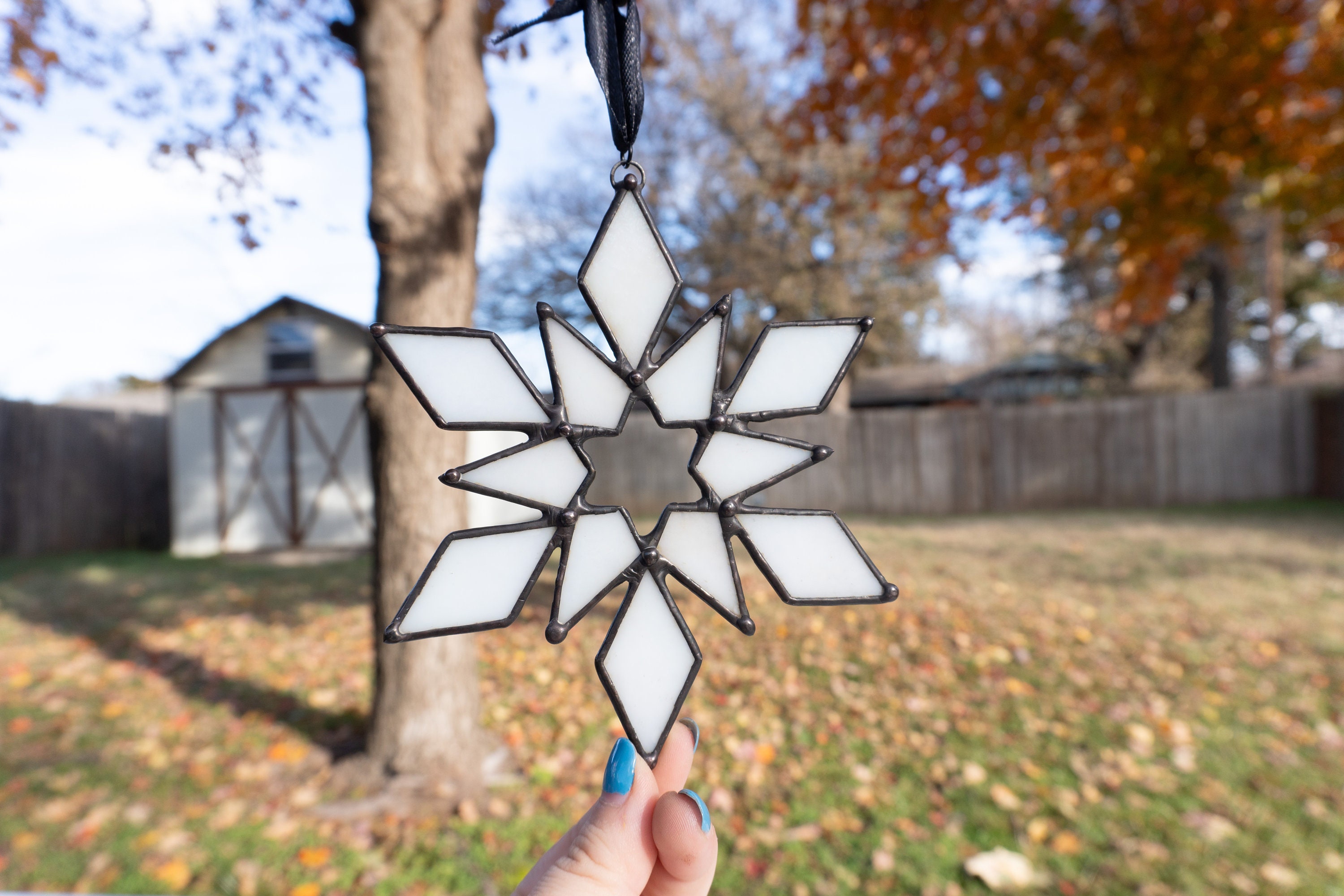 Stained Glass Snowflake Suncatchers - Etsy