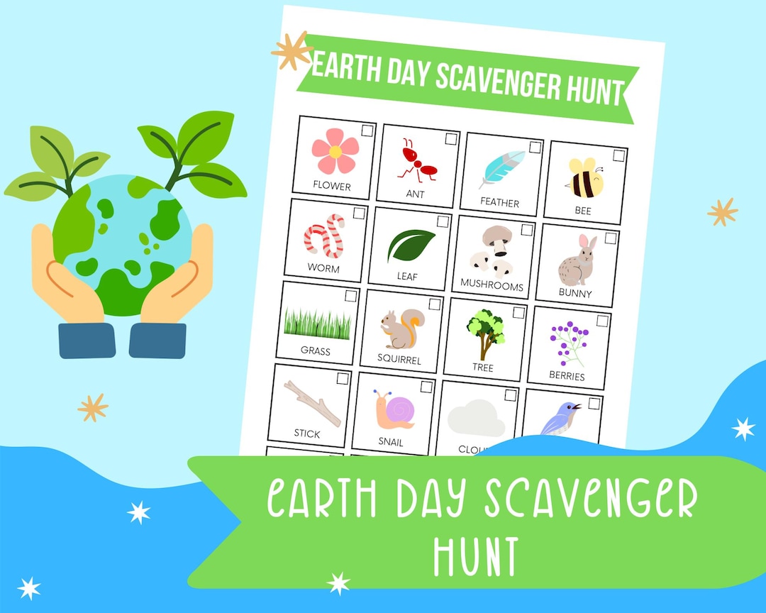 Earth Day Scavenger Hunt for Kids | Printable Nature Hunt | Earth Day ...