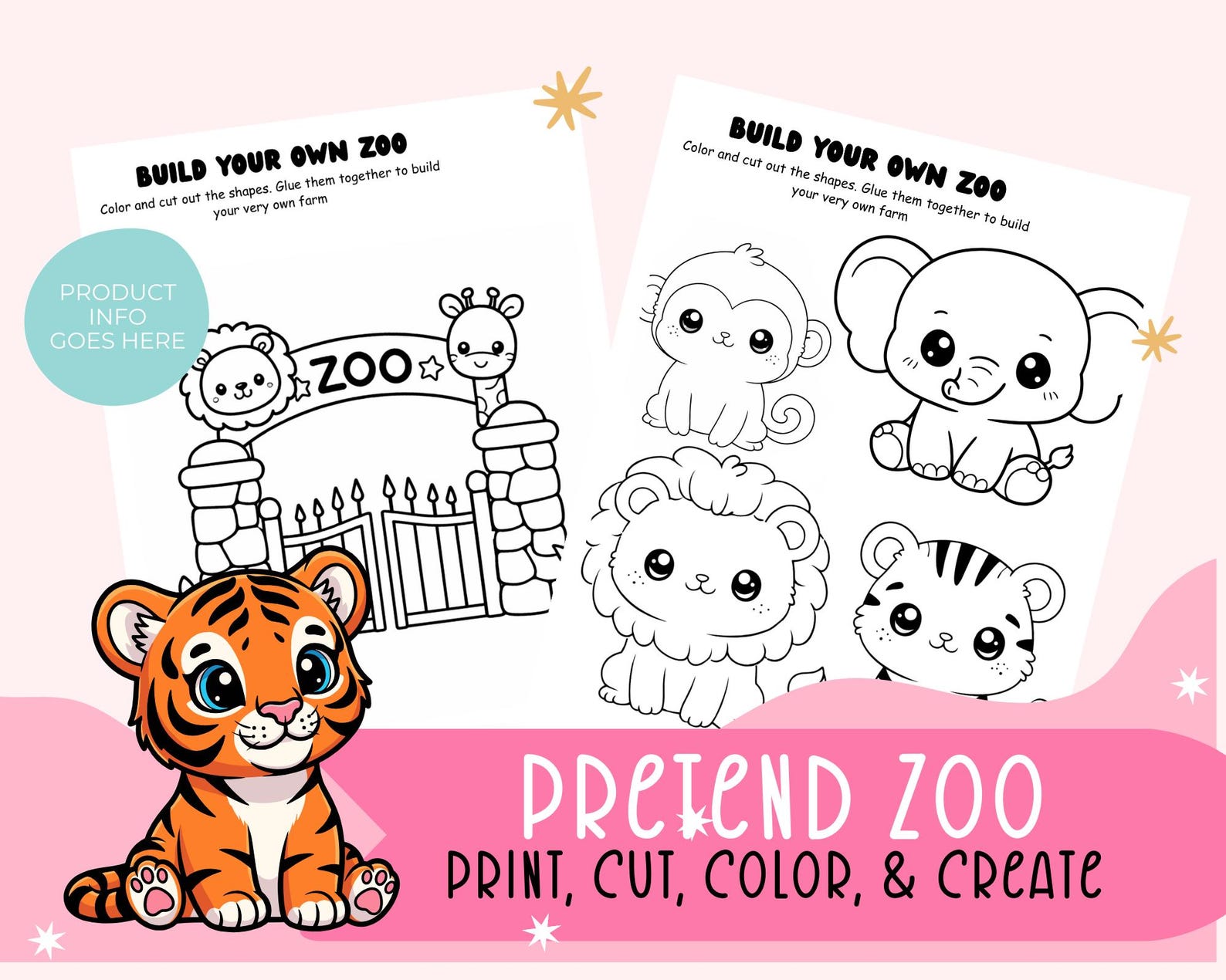 Build Your Own Zoo Printable , Kids Crafts Printable, Cute Playtime ...