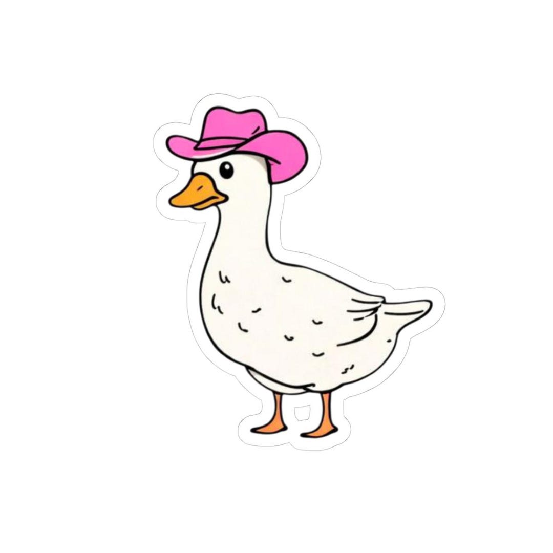 Pink Cowboy Hat Duck Sticker | Kiss-cut Sticker - Etsy