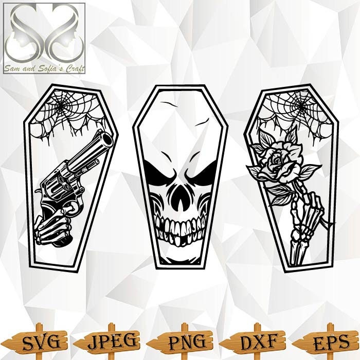 Skeleton Gun and Rose Svg Skull Svg Silhouette Cut for Cricut - Etsy