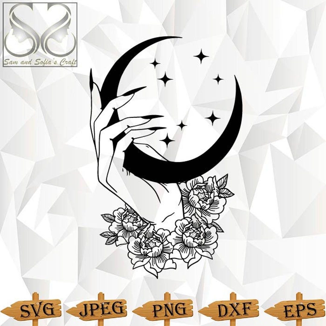 Witch Hand Svg | Mystical Svg | Celestial Hand Svg | Moon Svg | Witchy ...