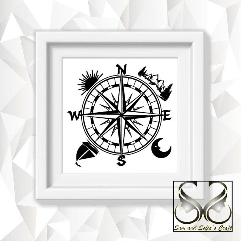Travel Compass Svg Adventure Compass Svg Compass Clipart | Etsy