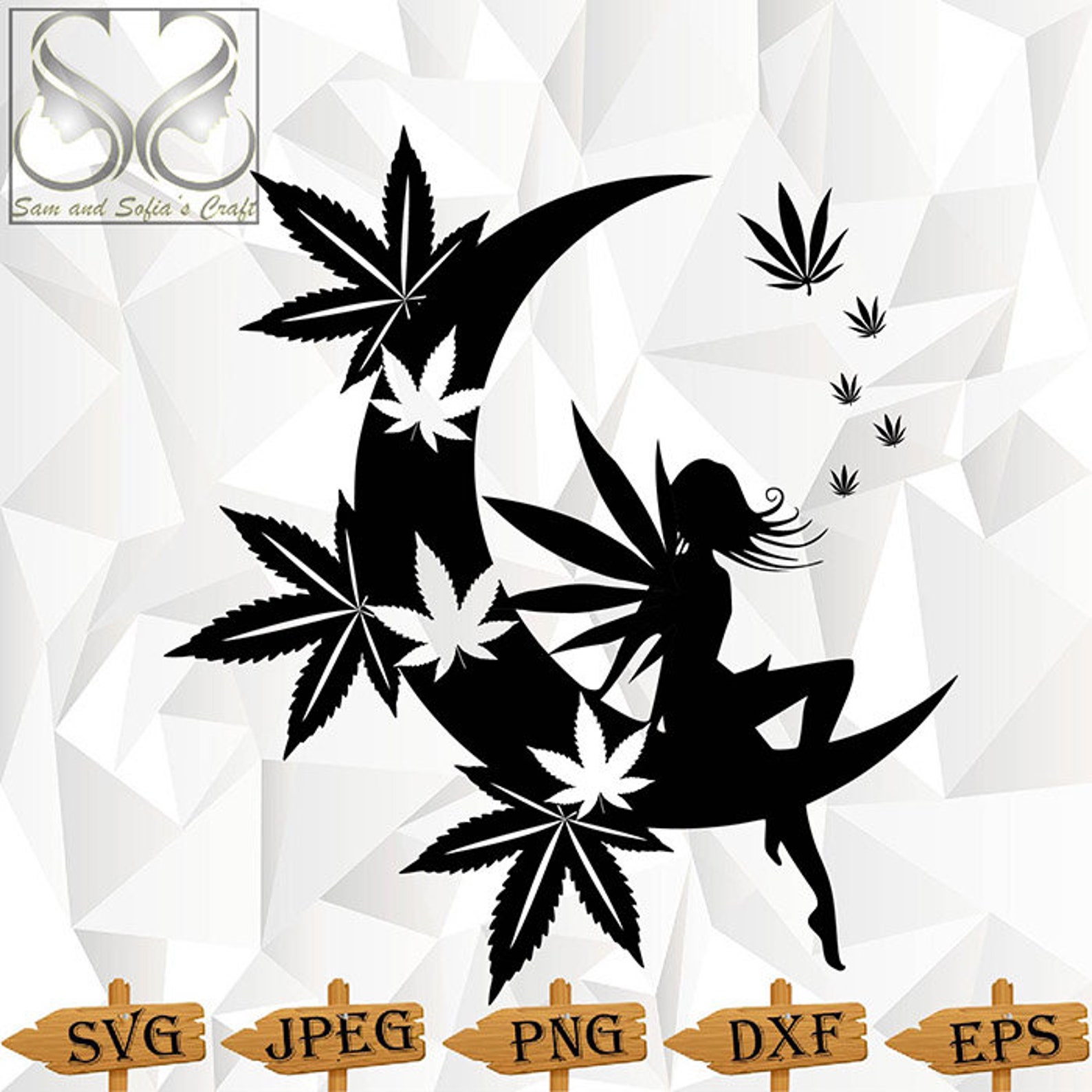 Fairy Cannabis Svg Cannabis Svg Moon Svg Moon Fairy Svg Smooking ...