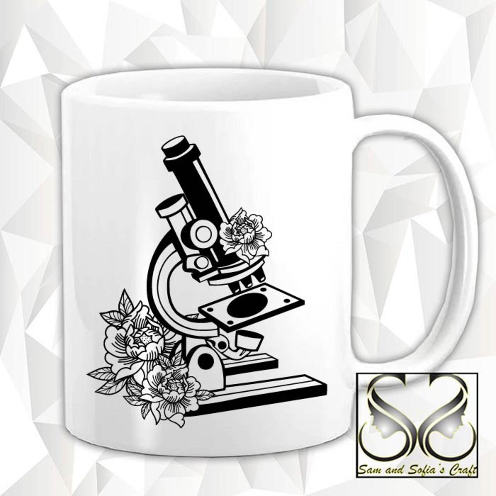 Floral Microscope Svg | Microscope Flower Svg | Microscope Clipart ...