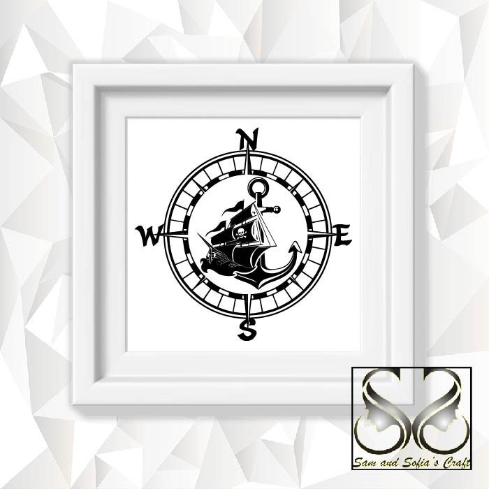 Pirate Ship Compass Anchor Svg Navigation Svg Pirate Rose - Etsy