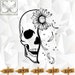 Daisy Skull Svg Png | Skull Svg | Skull With Flower Svg | Floral Skull ...