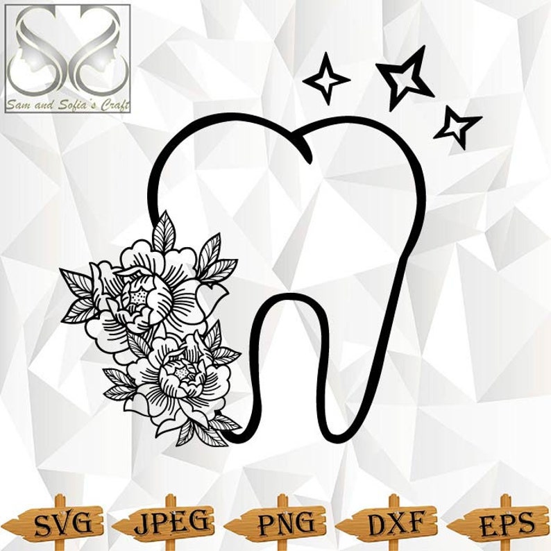 Floral Tooth Svg Tooth Svg Flower Svg Dentist SVG - Etsy Australia