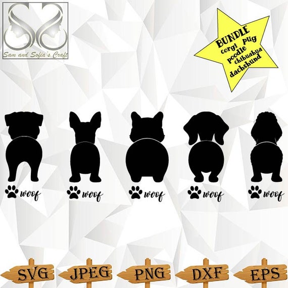 Dog Butt Bundle Svg Png Jpg Dxf Eps Silhouette Cut File Cut - Etsy