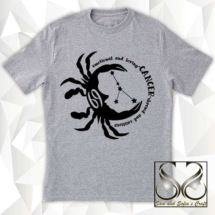 Moon and Star Cancer Zodiac Sign Svg Png | Birth Month Svg | Moon and ...