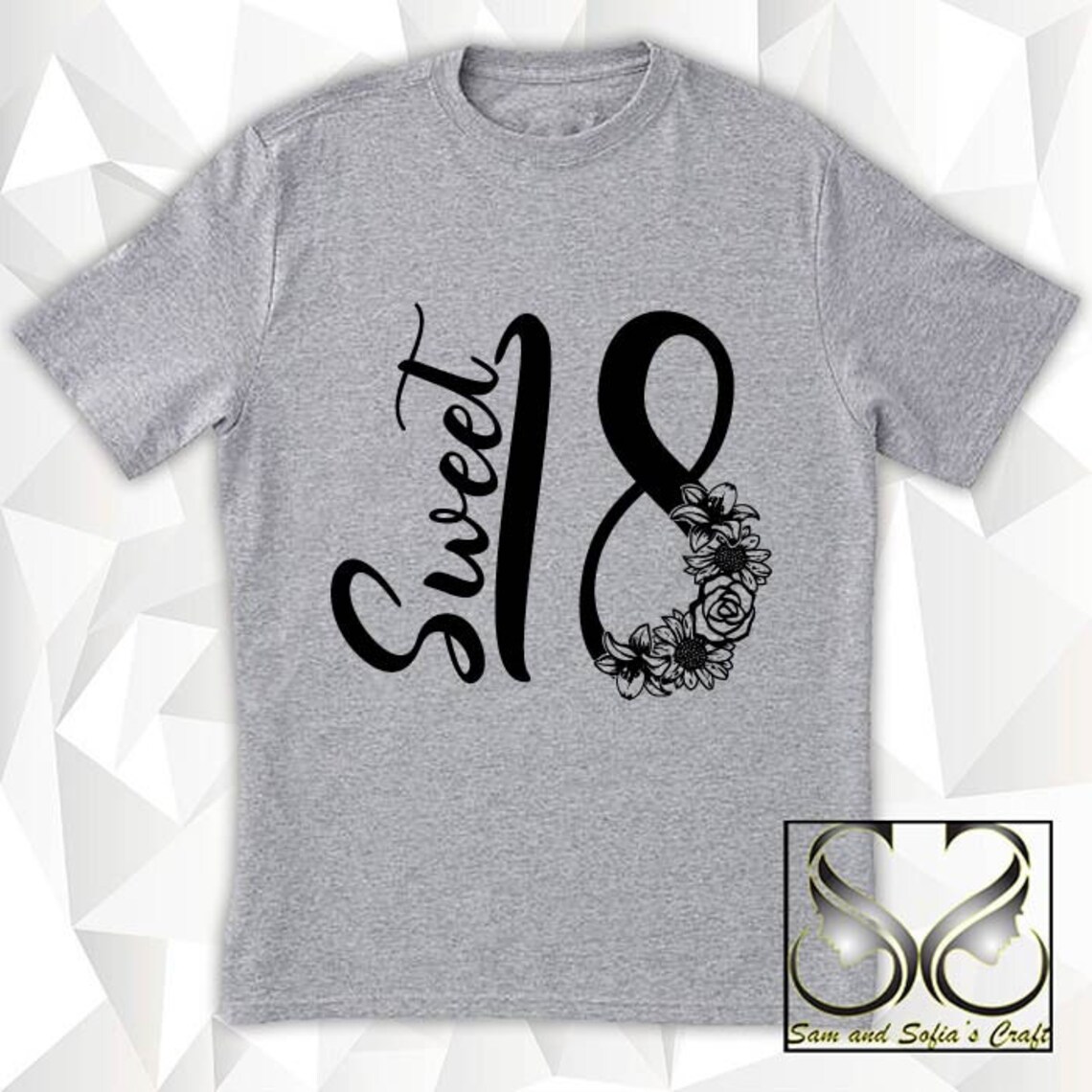 18th Birthday Svg Sweet 18 Svg Floral Clipart Floral 18th Birthday ...