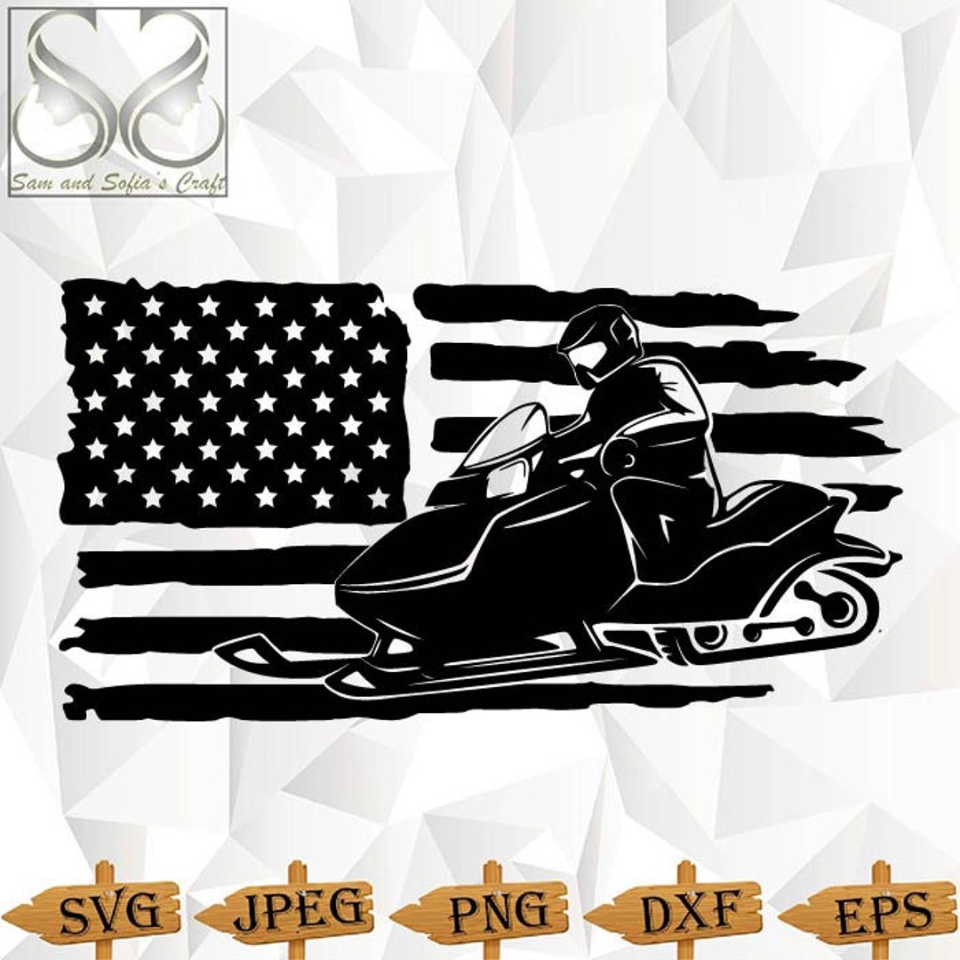 Snowmobile Rider US Flag Svg Snowmobile Rider Svg Snowmobile Svg ...