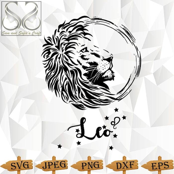 Leo Svg Moon and Stars Leo Zodiac Sign Silhouette Cut File - Etsy