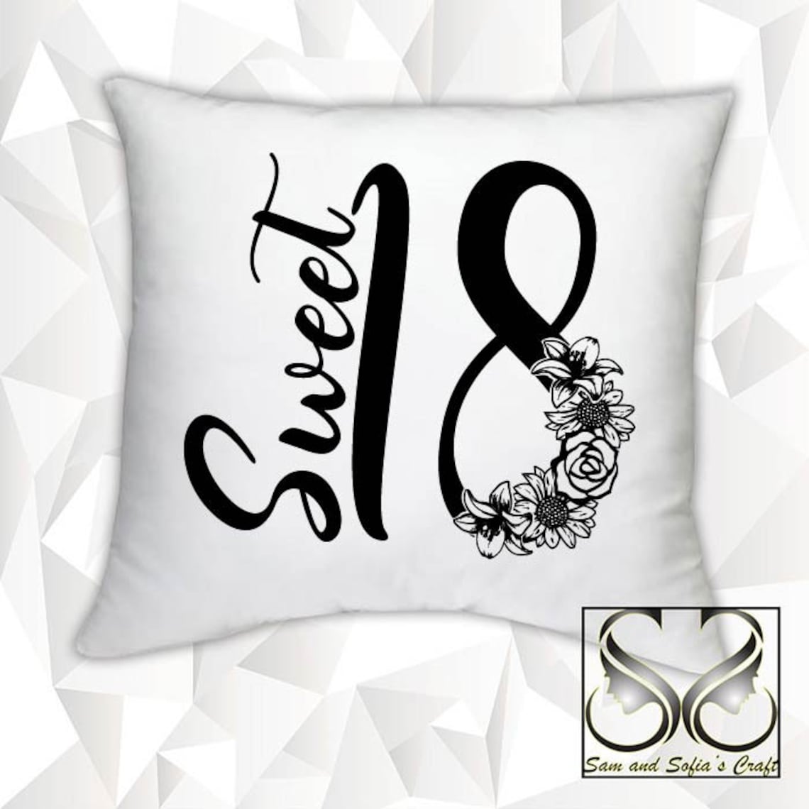 18th Birthday Svg Sweet 18 Svg Floral Clipart Floral 18th Birthday ...