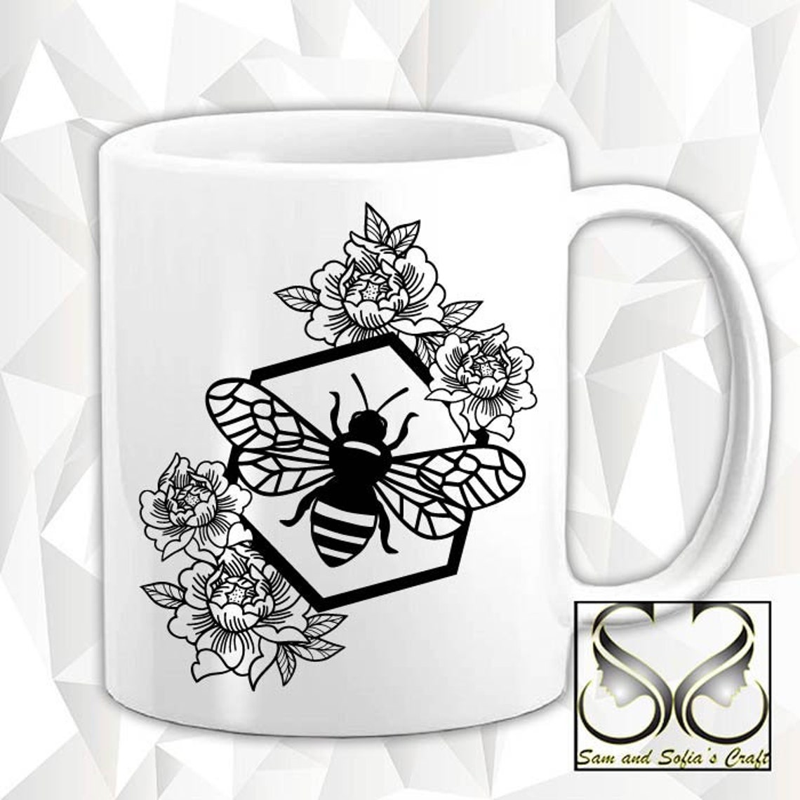 Floral Bee Bundle | Floral Bee Svg | Queen Bee Svg | Bee With Honeycomb ...