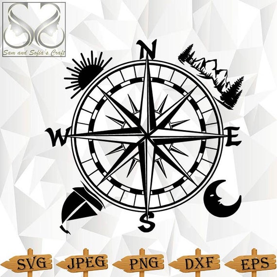 Travel Compass Svg Adventure Compass Svg Compass Clipart | Etsy