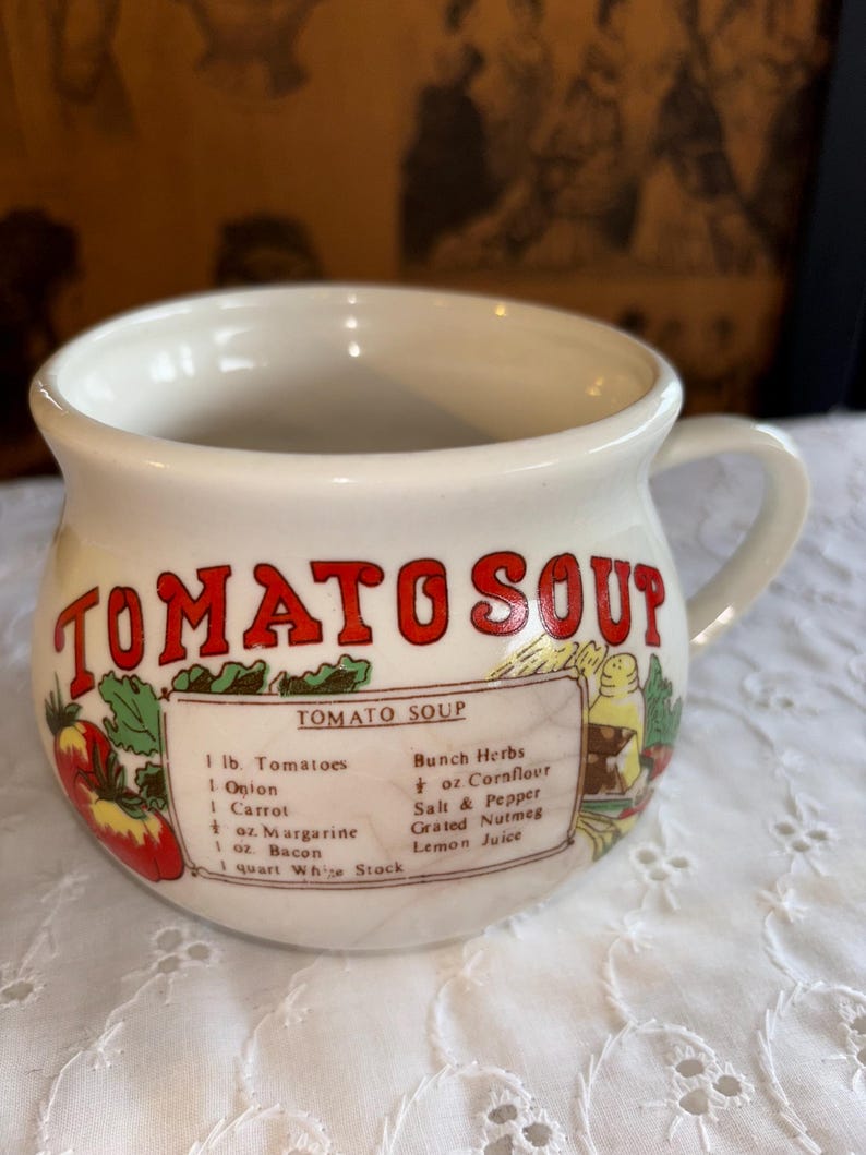 Vintage 1980’s Tomato Soup Mug With Recipe - Etsy
