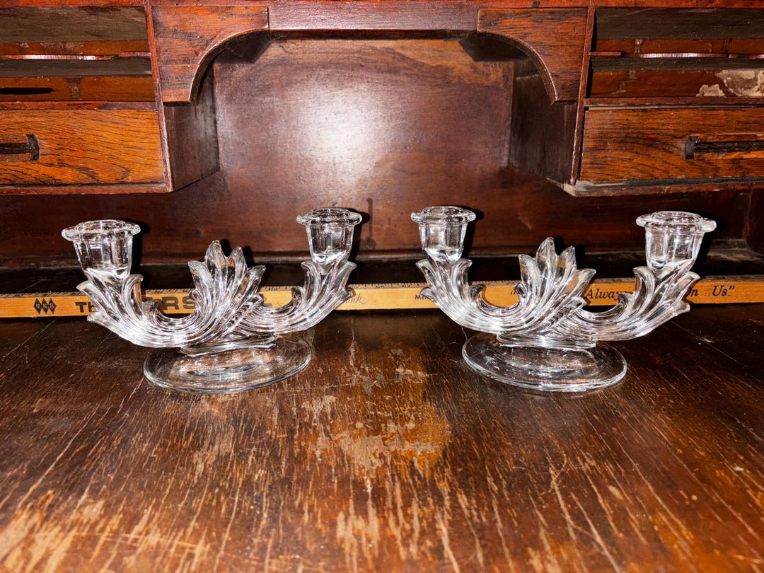 Fostoria Candlestick Holders - Baroque Navarre Style (pair) - Etsy