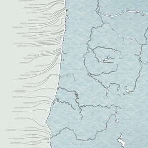 Oregon Coast Surf Map - Etsy
