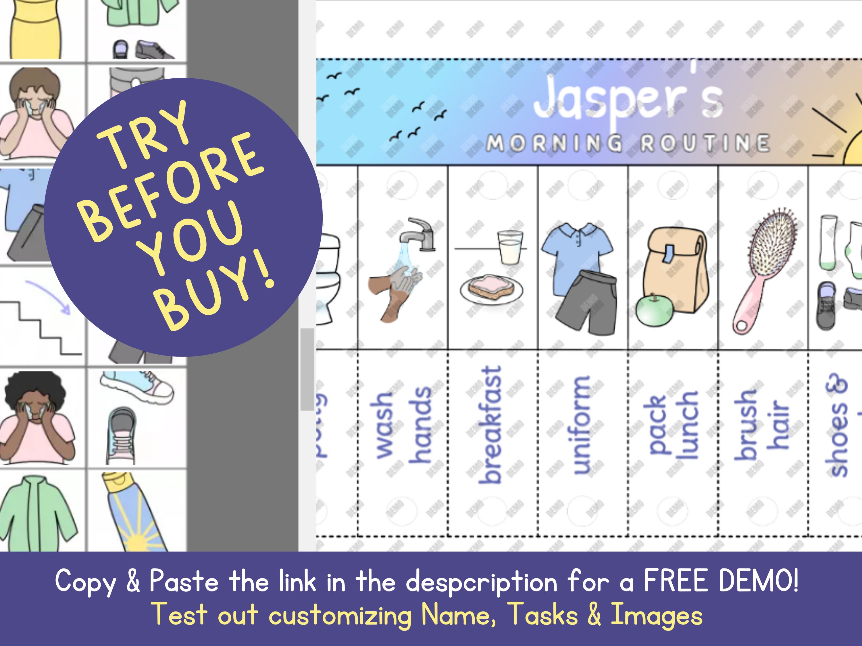 Editable Morning Routine Chart Printable Folding / Flip Chart - Etsy UK