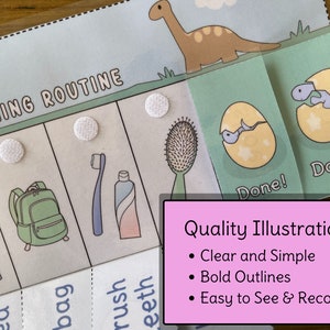 Morning Routine Chart, Printable Folding / Flip Chart : Kids Daily ...