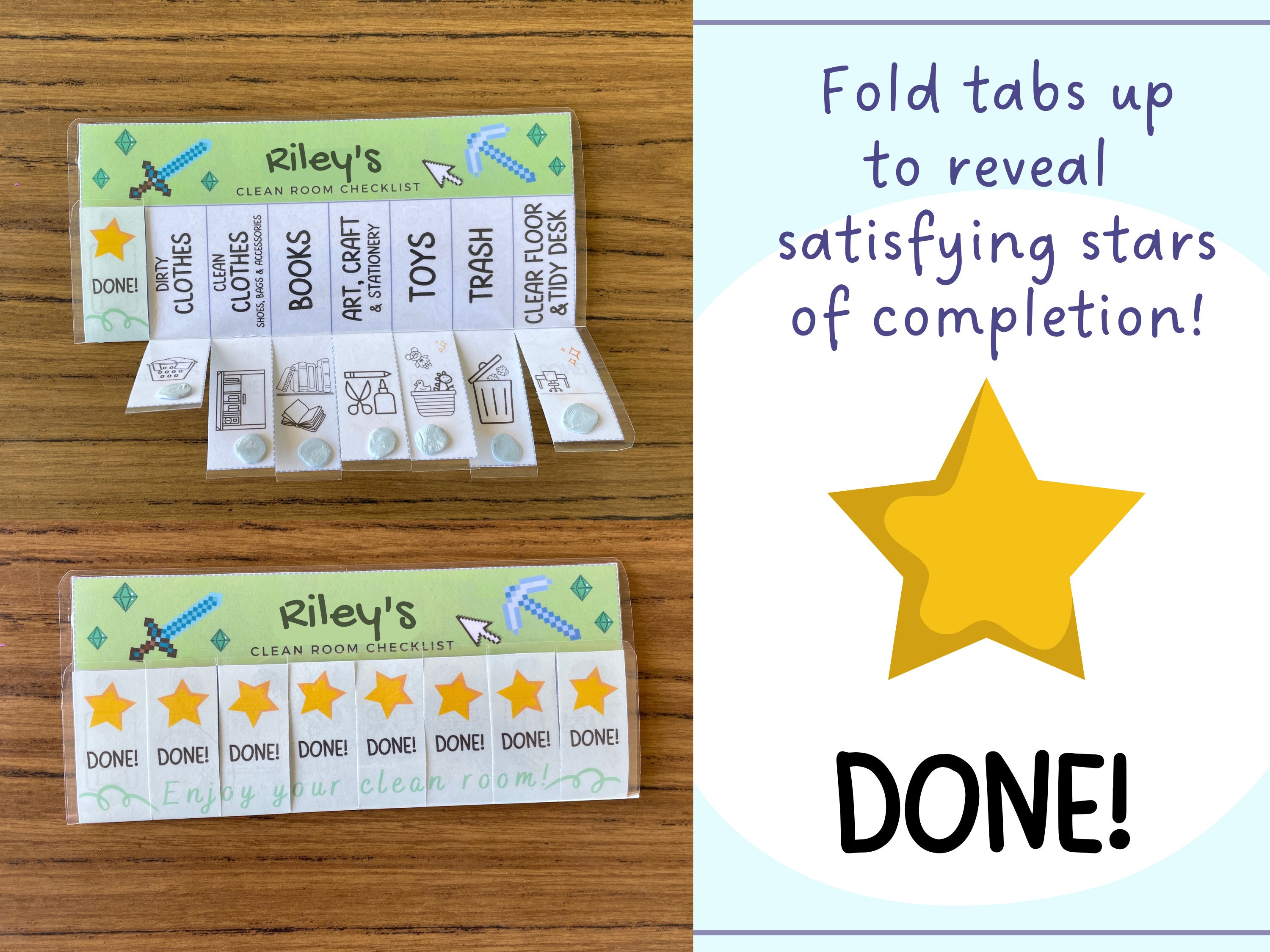 Customized Clean Room Chart, Printable Digital File, With Pictures ...