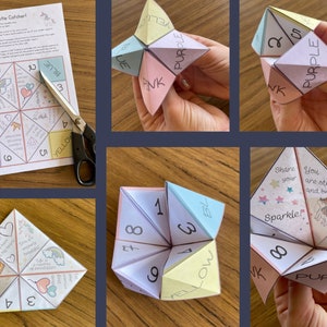 Printable Cootie Catcher, Unicorn Party Favors, Easy Craft Game, Kids ...